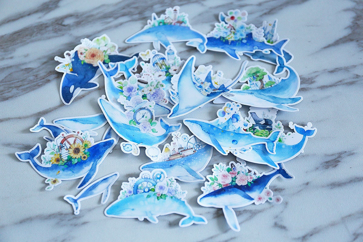 Sharks Stickers / Blue Shark Stickers/ Filofax Stickers/blue - Etsy