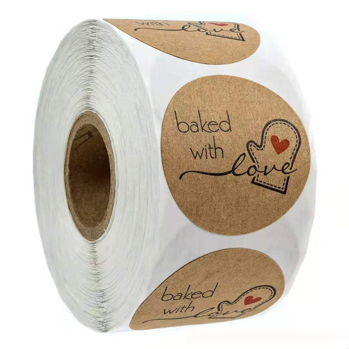 Baked With Love Roll Stickers, Bakery Gift Wrapping Supply, Holiday ...