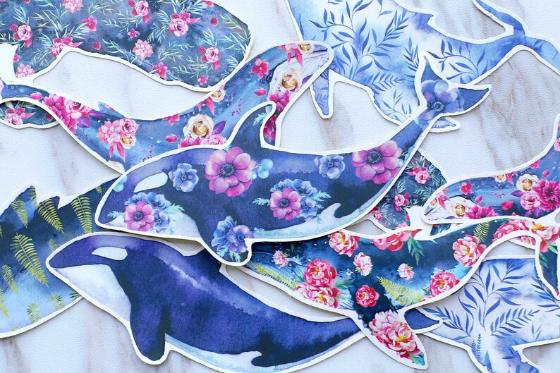 Whales stickers / blue whale Stickers/ Filofax Stickers/ocean | Etsy