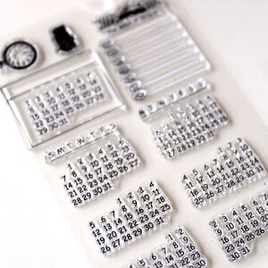 Calendar Clear Rubber Stamps/planner Stamps/stamp Set/food Stamps ...