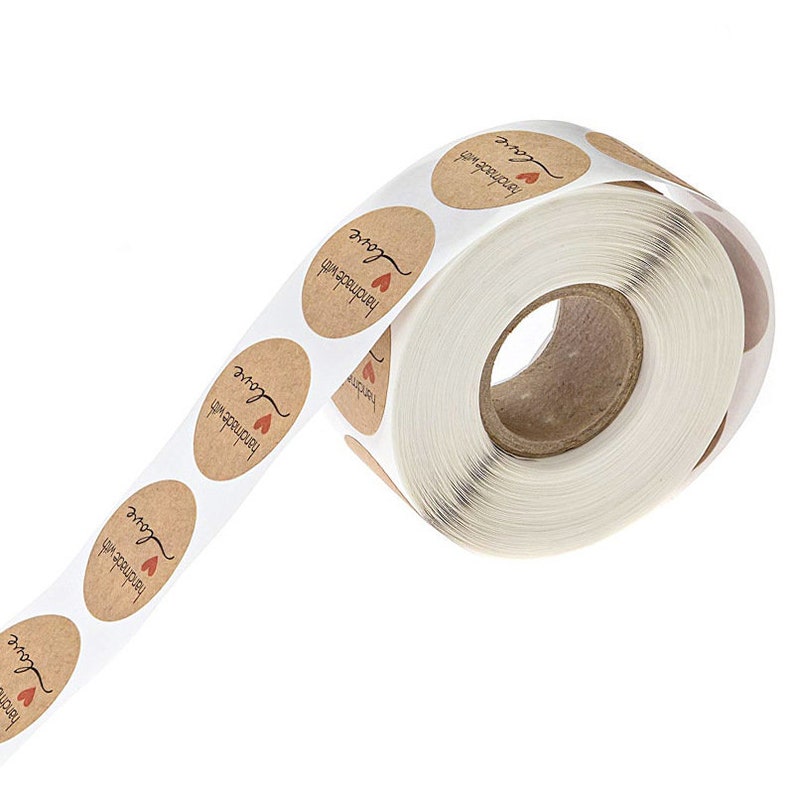 500PCS 1inch Handmade With Love Stickers Kraft Brown Sticker - Etsy