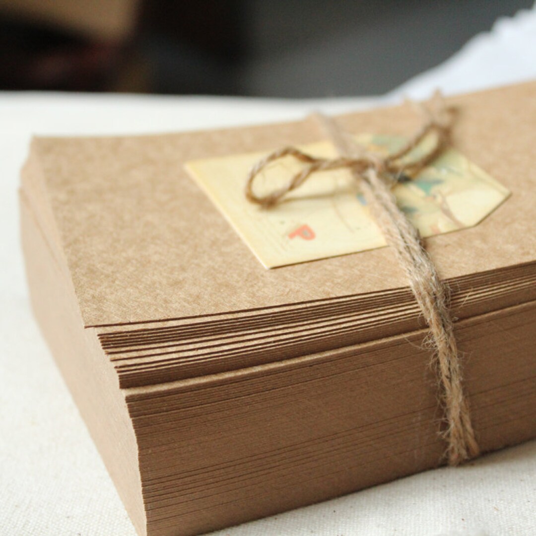 15cmx10cm 350g Blank Kraft Paper Cards, 100pcs Thank You Card Pack ...