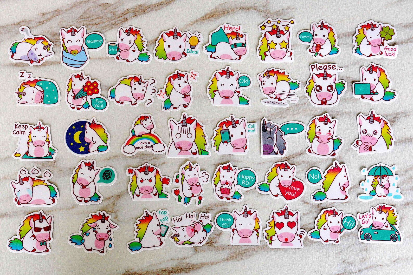 Unicorn Stickers Set/cute Unicorns Planner Stickers /filofax - Etsy
