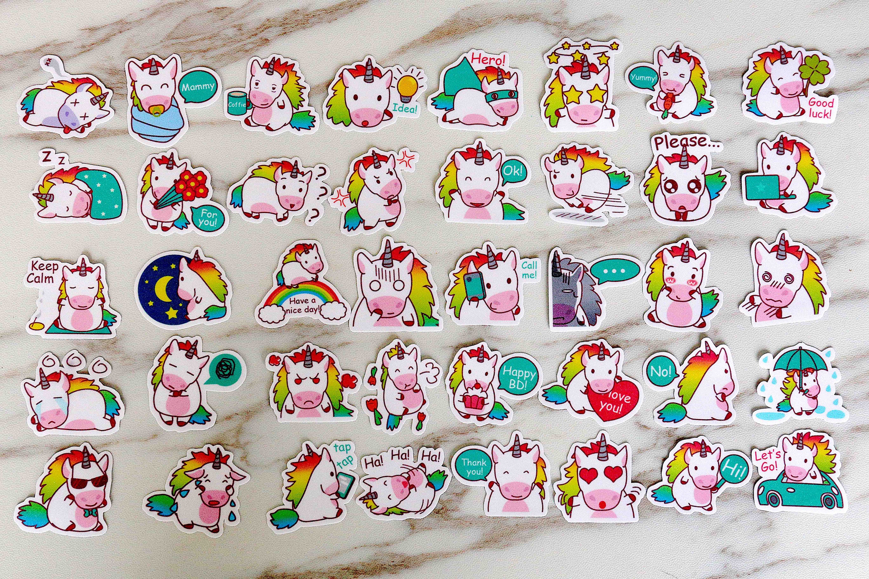 Unicorn Stickers Set/cute Unicorns Planner Stickers /filofax - Etsy