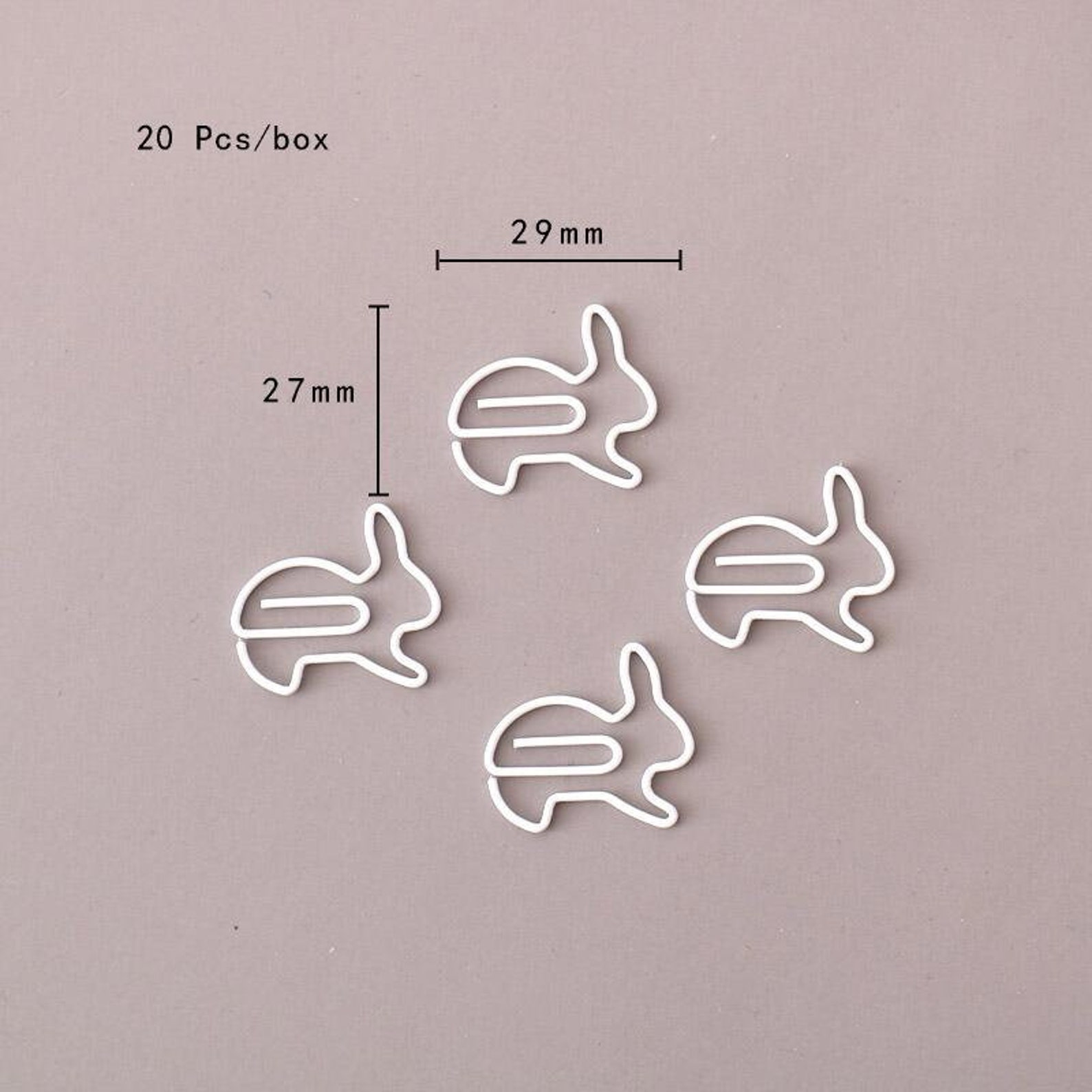 Bunny Paper Clips White Rabbit Metal Paper Clipbinder Clips - Etsy