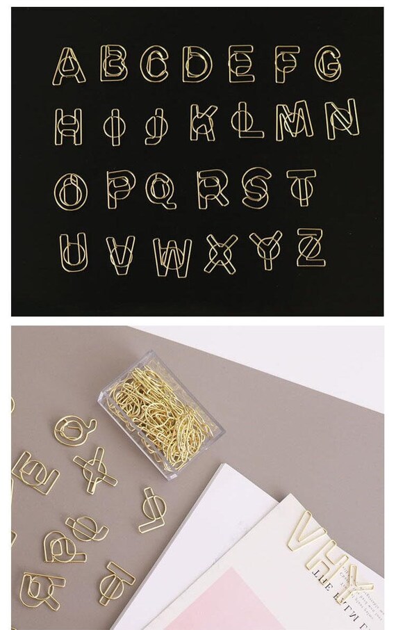 26 Pc Letter Paper Clips/personalised Paper Clip/office | Etsy