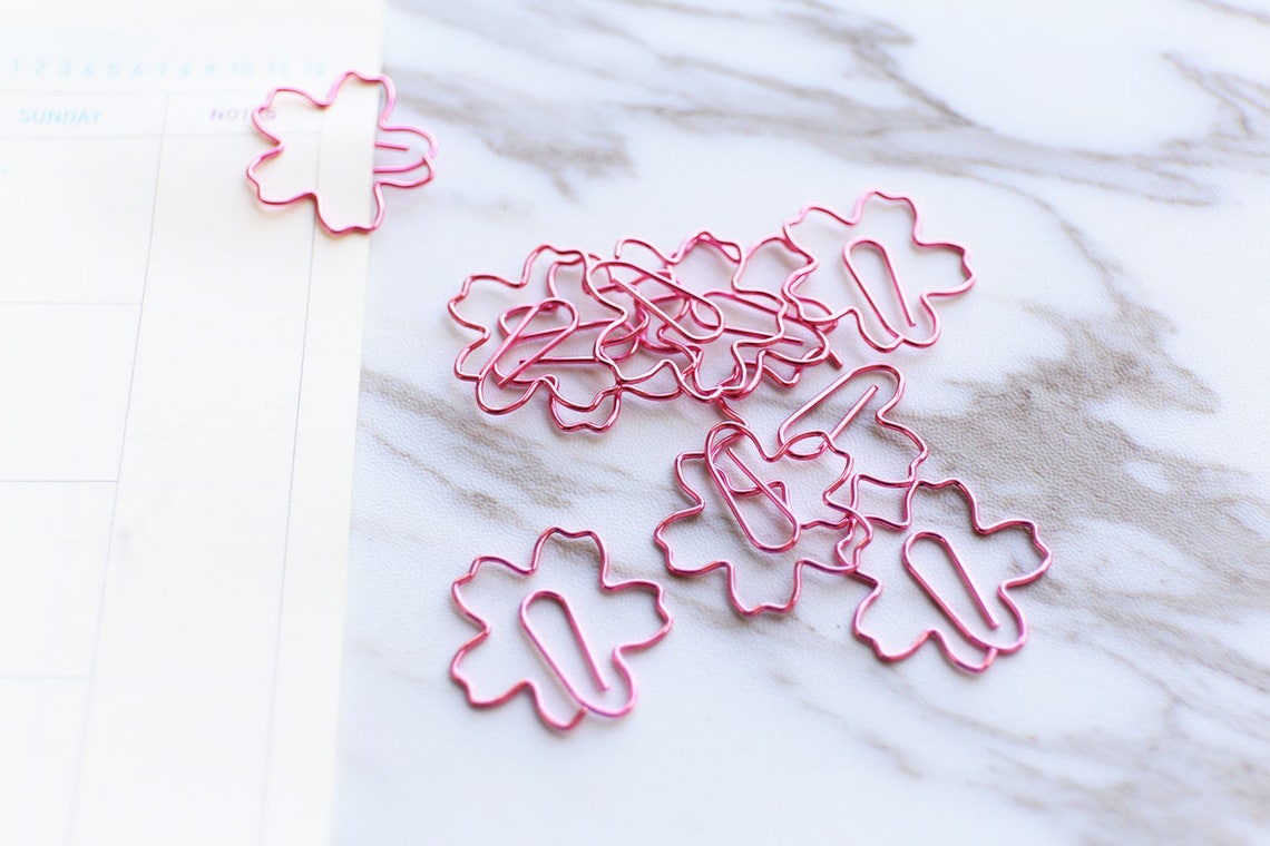 10 Pc Sakura Flower Paper Clips/ Pink Bookmarks Metal Paper - Etsy