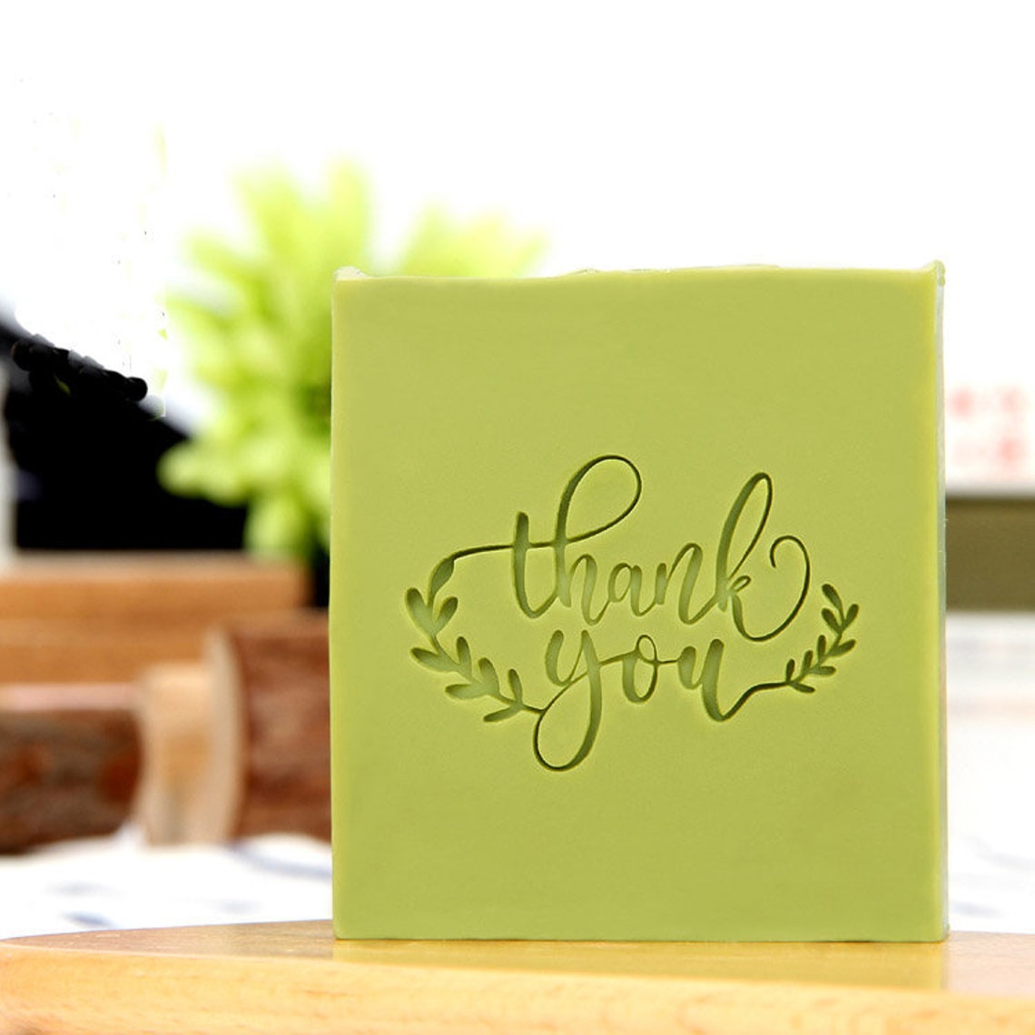 Thank You Soap Stamp, Laurel Thank You Soap DIY, Custom Soap Stamp ...