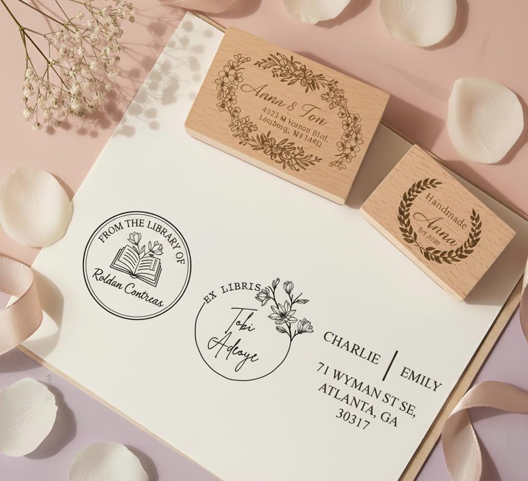 Custom Wood Stamp With Your Design and Size / Wedding Wood Stamp | Wood ...