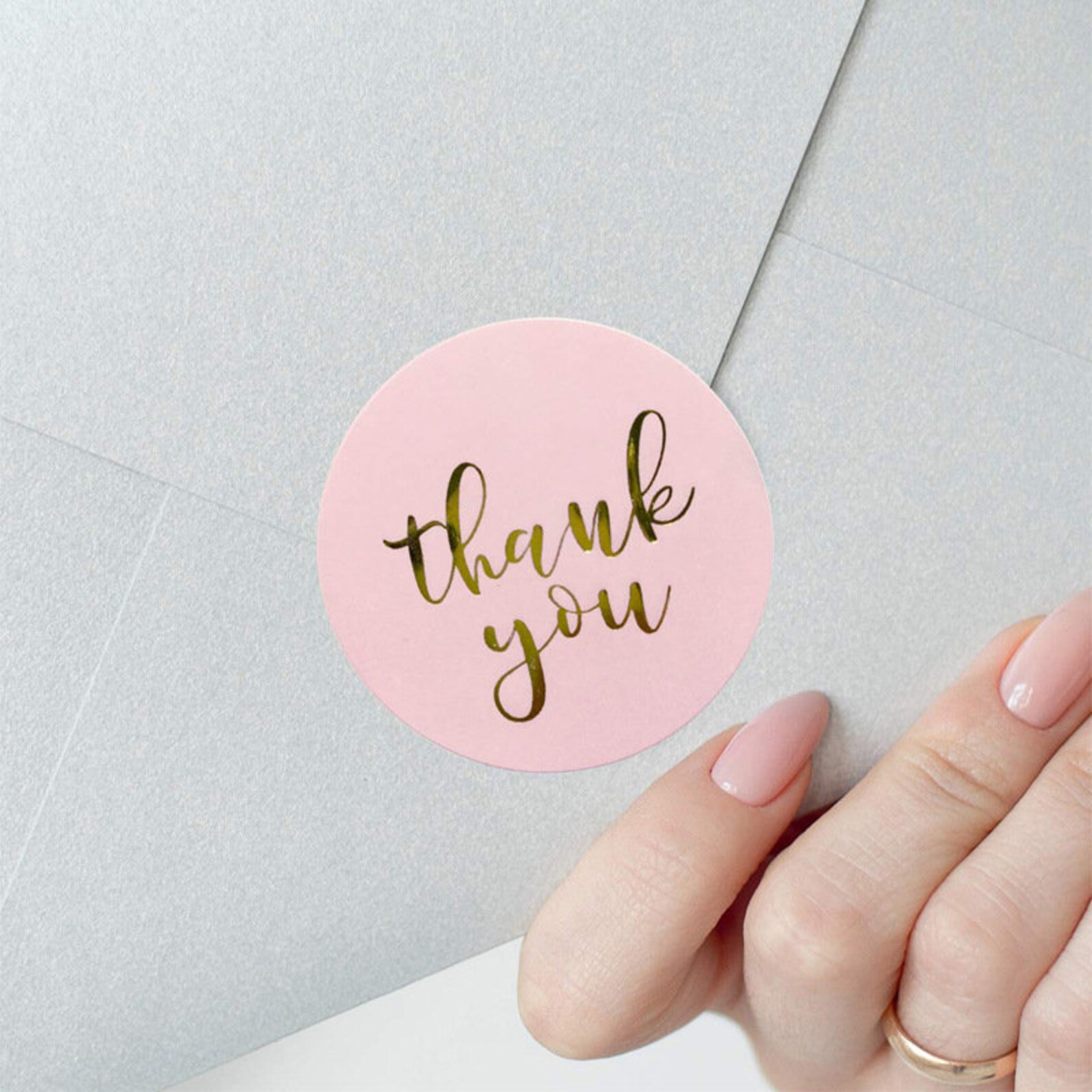 Thank You Stickers/pink Foiled Sticker / Black White Kraft Tape /gift ...