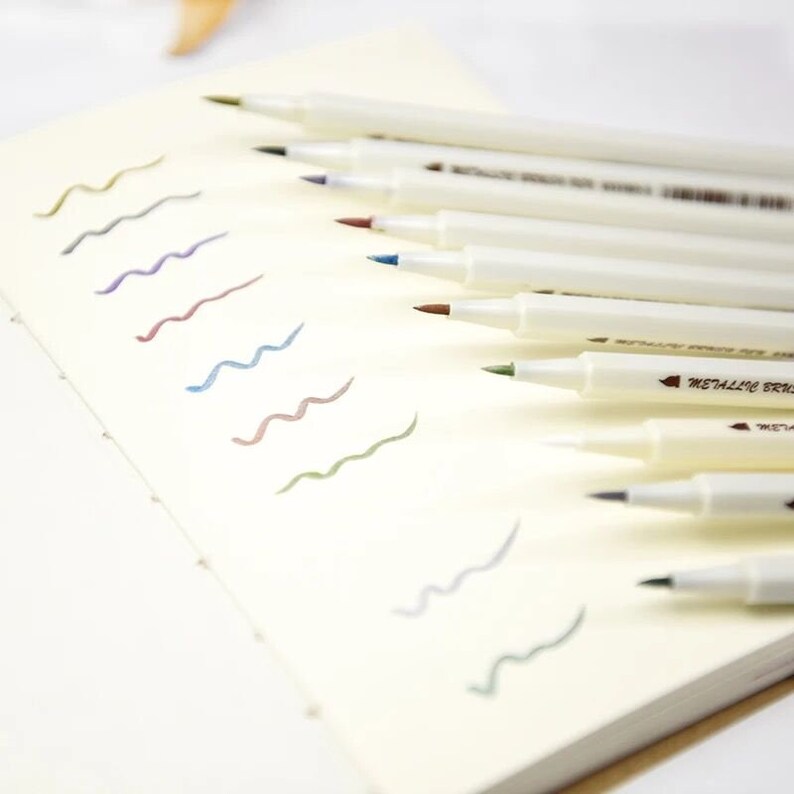 10 Colors Metallic Pens/photo Album Pens/wax Stamp Coloring - Etsy