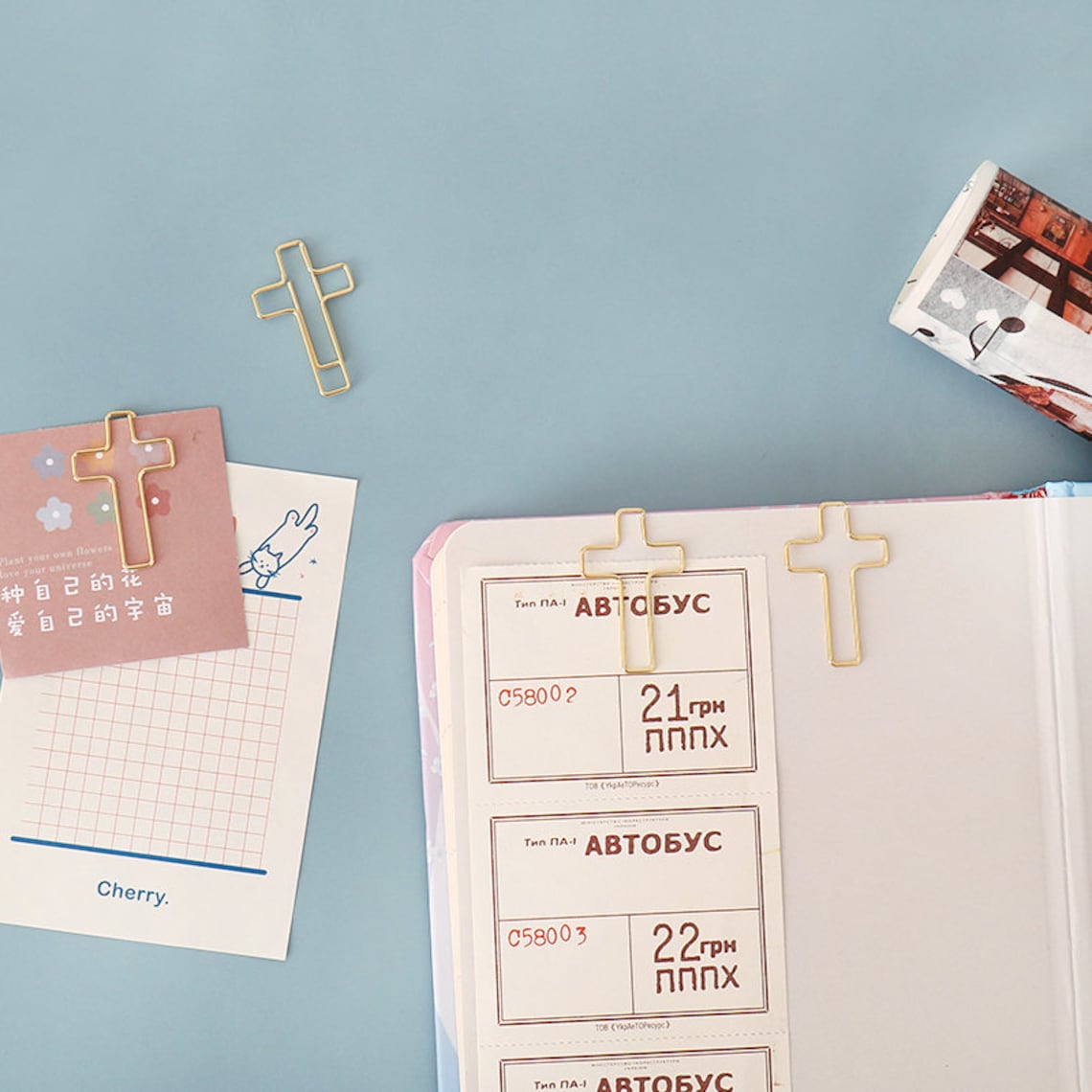 Gold Cross Paper Clips / Cute Paper Clips/ Binder Clips/metal - Etsy