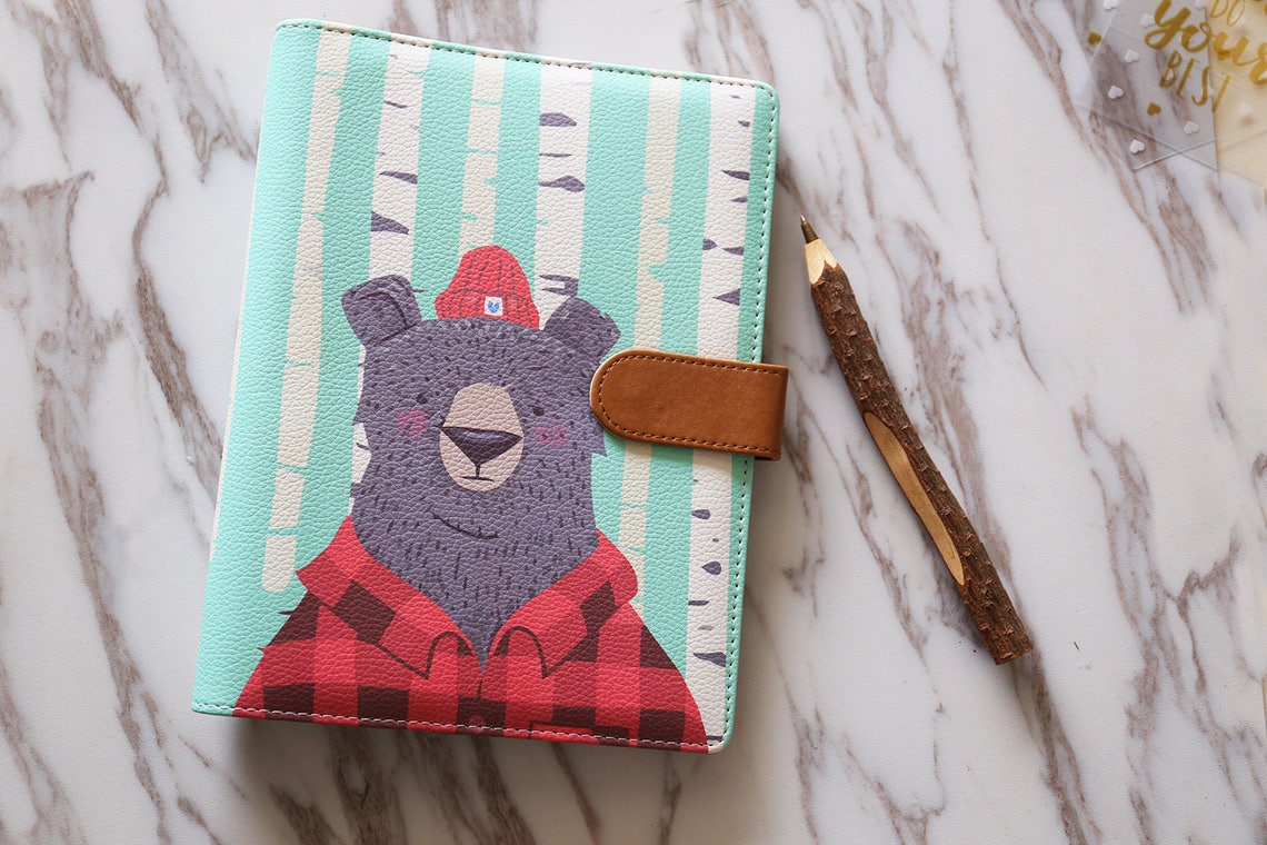 Mr Bear Planner Binder Cover / A5 Planner Binder/ Personal | Etsy