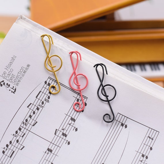 Musical Note Metal Paperclips Music Paperclip Binder Clips - Etsy