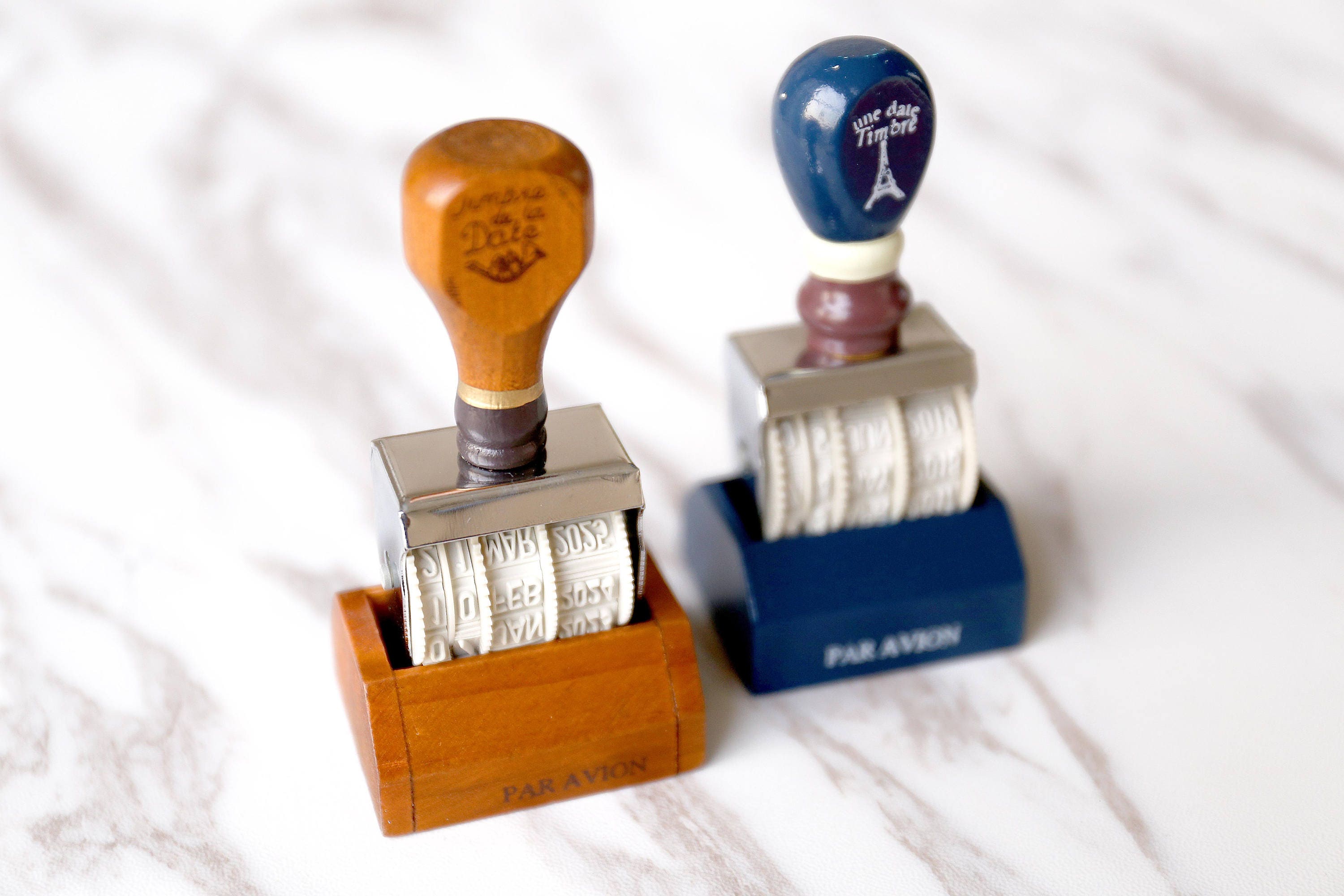 Numbered Rubber Stamp/retro Wooden Date Stamp/french Style - Etsy