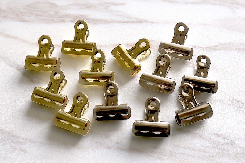 Two Color Brass Paper Cilps / Brass Metal Paper Clips/ Binder | Etsy