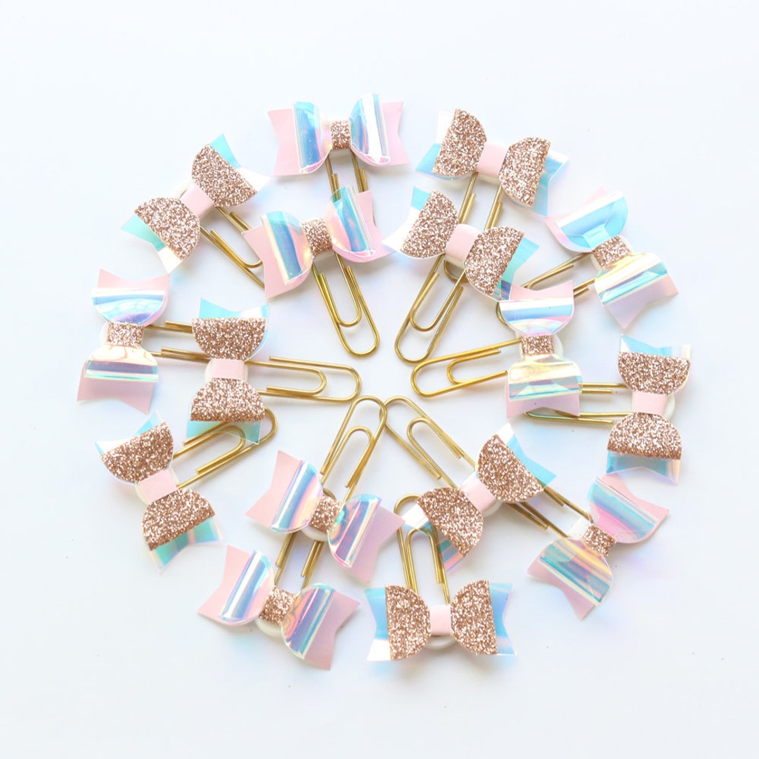 Bow Paper Clips,gold Glitter Metal Paper Clip,binder Clips, Office ...