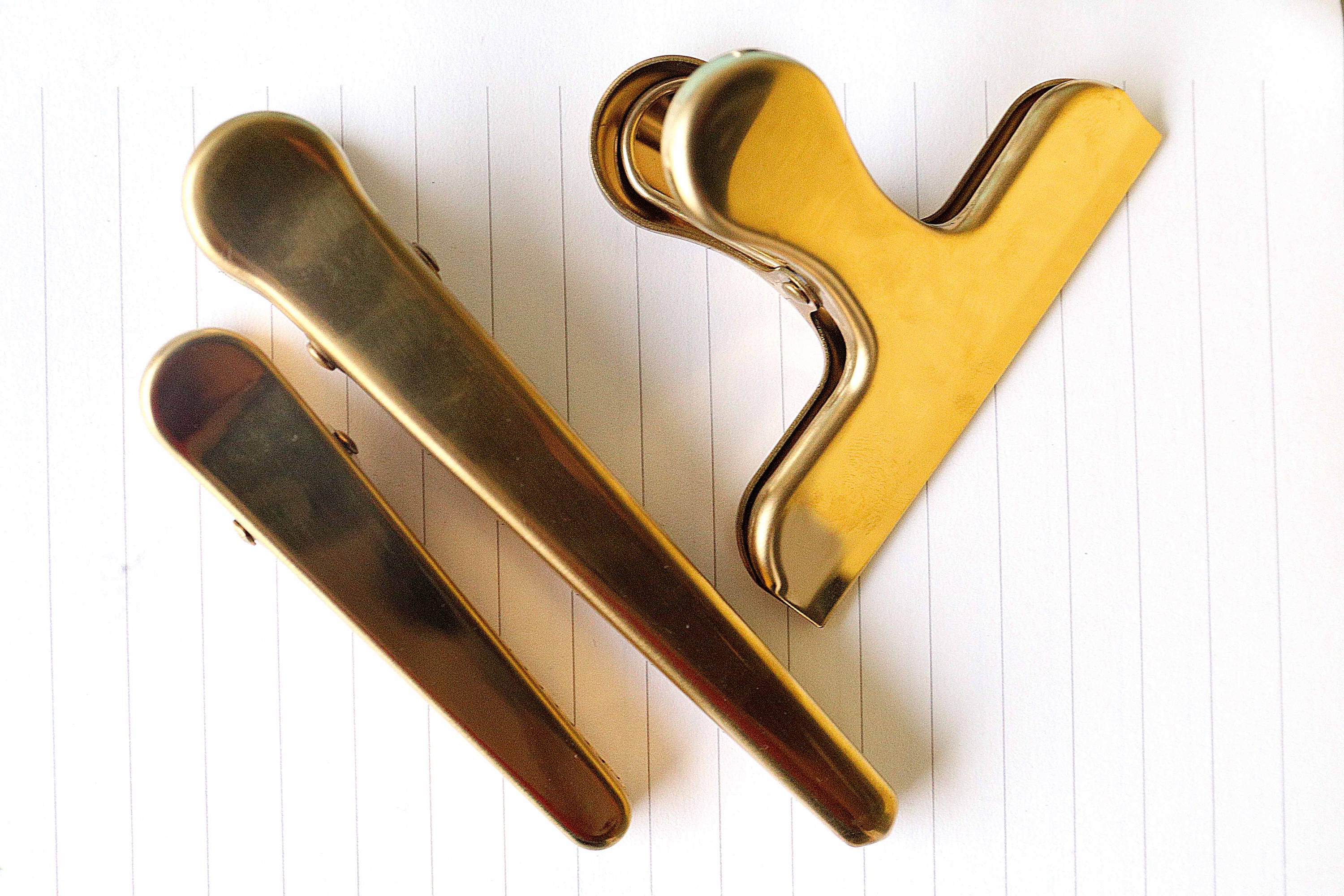 Brass Metal Paper Clips/ Metal Paper Clip/binder Clips/office - Etsy