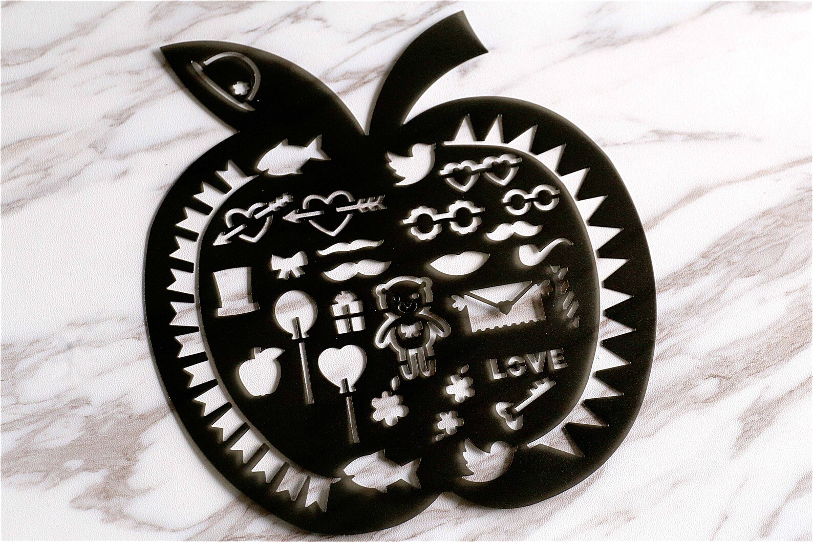 Apple STENCIL/ Black Plastic /romance-themed Stencil/love - Etsy