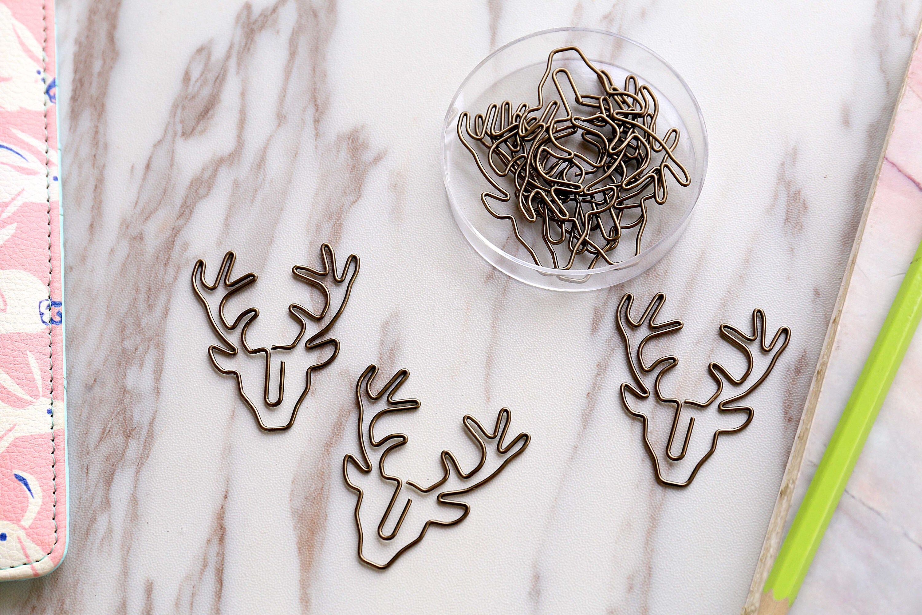 3pc Stag Deer Head Paper Clips/ Bookmarks Metal Paper Clip - Etsy