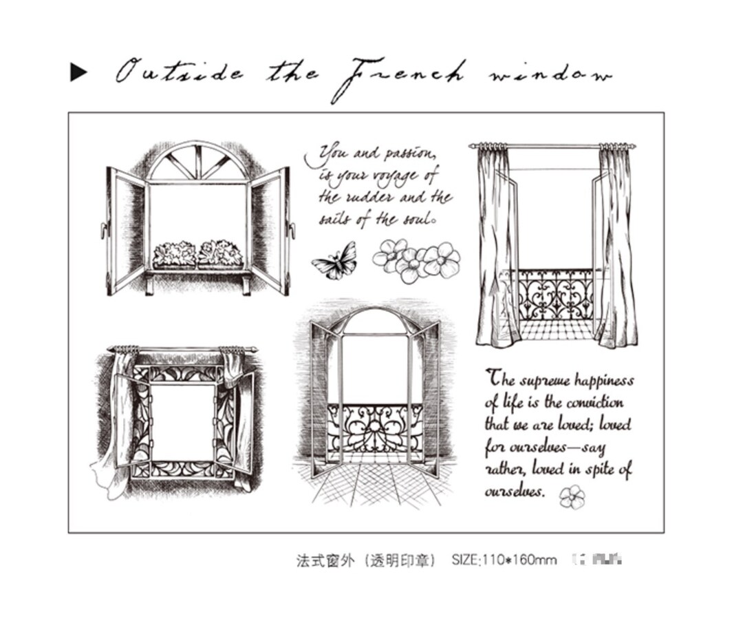 Windows Transparent Stamp /journal Stamp/ Lace Flower Clear Stamp ...