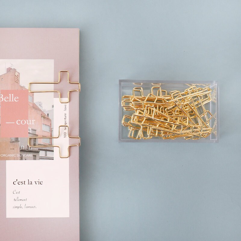 Gold Cross Paper Clips / Cute Paper Clips/ Binder Clips/metal - Etsy