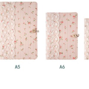 Lace Pink Flower Notebook Original Handmade Fabric Journal A5 A6 Floral ...
