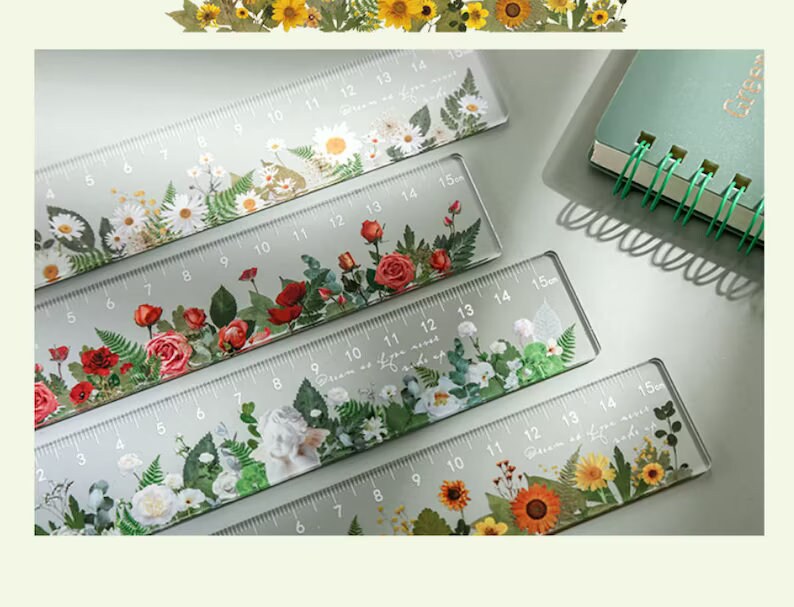 Flower Ruler Rose Ruler Sunflower Ruler Drawing Ruler Cute - Etsy UK