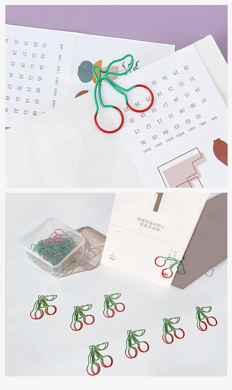 25PCS Cherry Paper Clips/ Fruit Paper Clip/binder Clips/ - Etsy