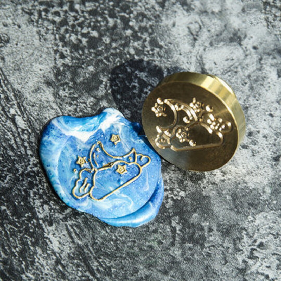 Cloud and Moon Wax Seal Stamp/ Personalized Moon Wax Seal Stamp/moon ...