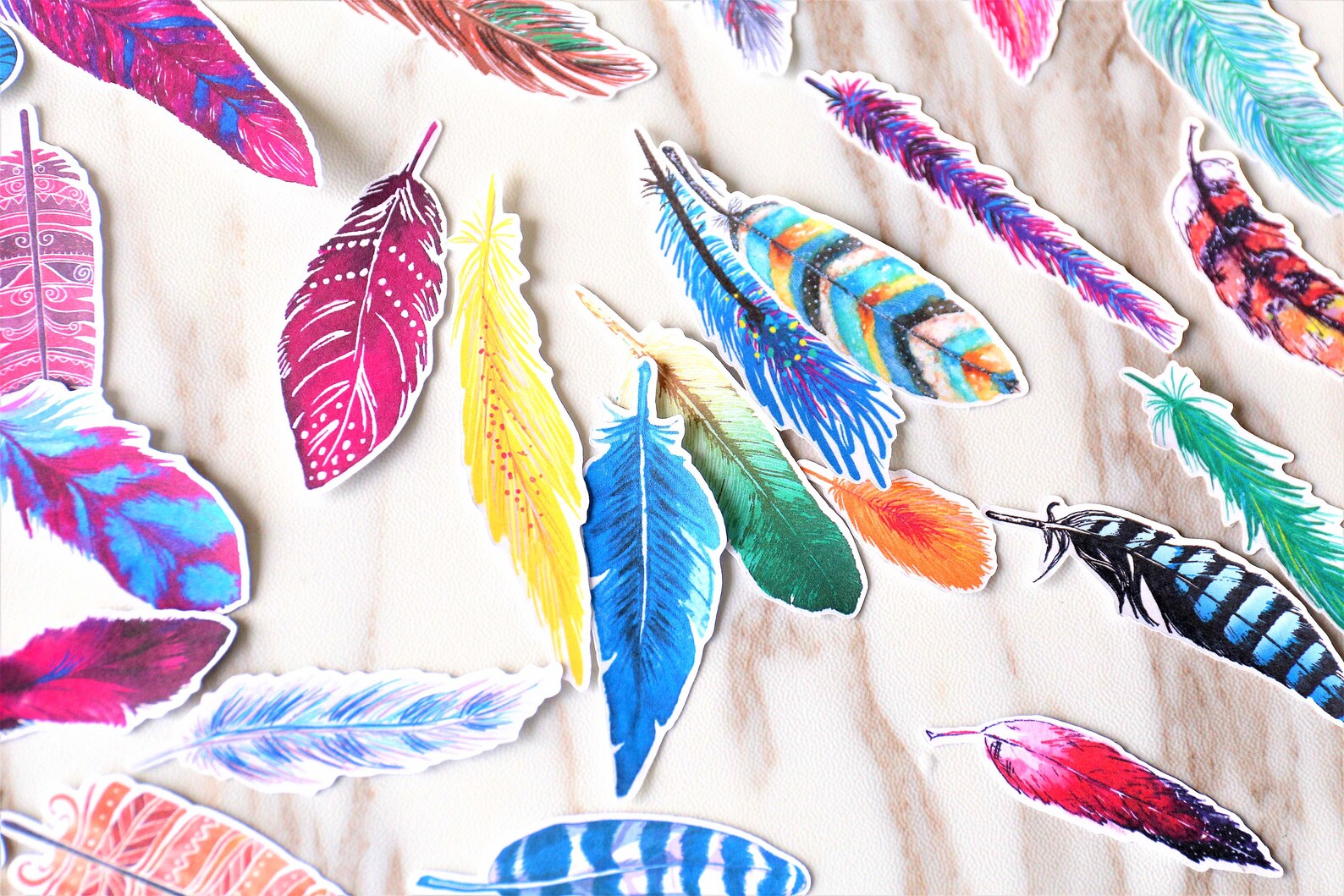 Colorful Feather Stickers/filofax Stickers/planner Stickers/ - Etsy
