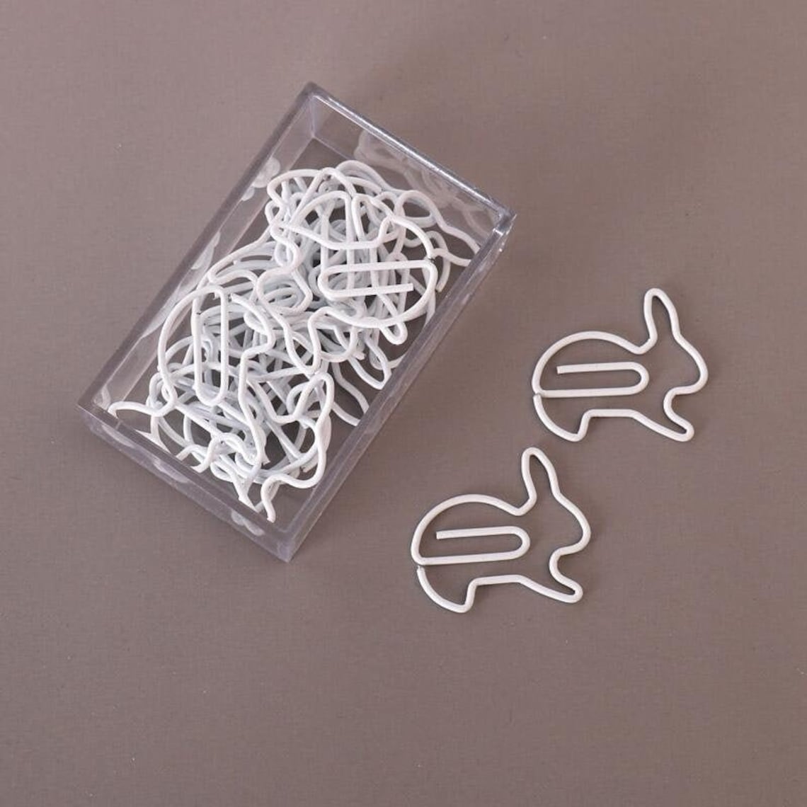 Bunny Paper Clips White Rabbit Metal Paper Clipbinder Clips - Etsy