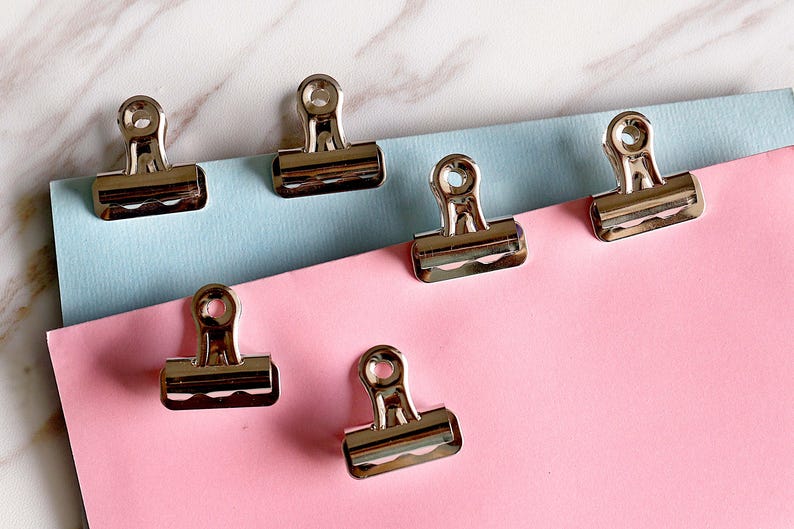 Two Color Brass Paper Cilps / Brass Metal Paper Clips/ Binder | Etsy