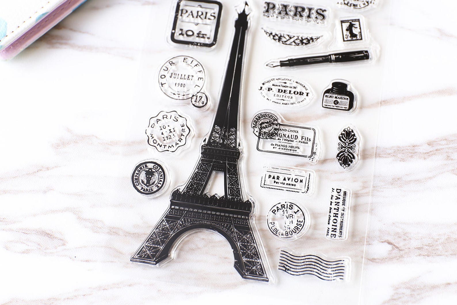 Paris Travel Transparent Stamp/ Eiffel Tower Rubber Stamps/ | Etsy