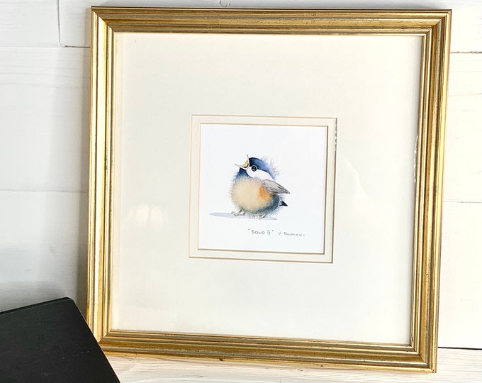 Vintage Print Solo II by V. Pfeiffer Baby Bird Watercolor Print - Etsy