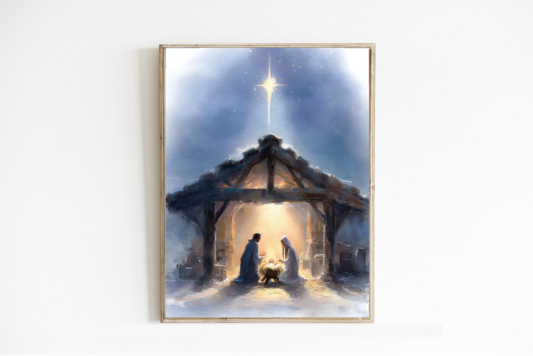 Manger Scene Christmas Home Decor - Print 8 X 10 - Etsy