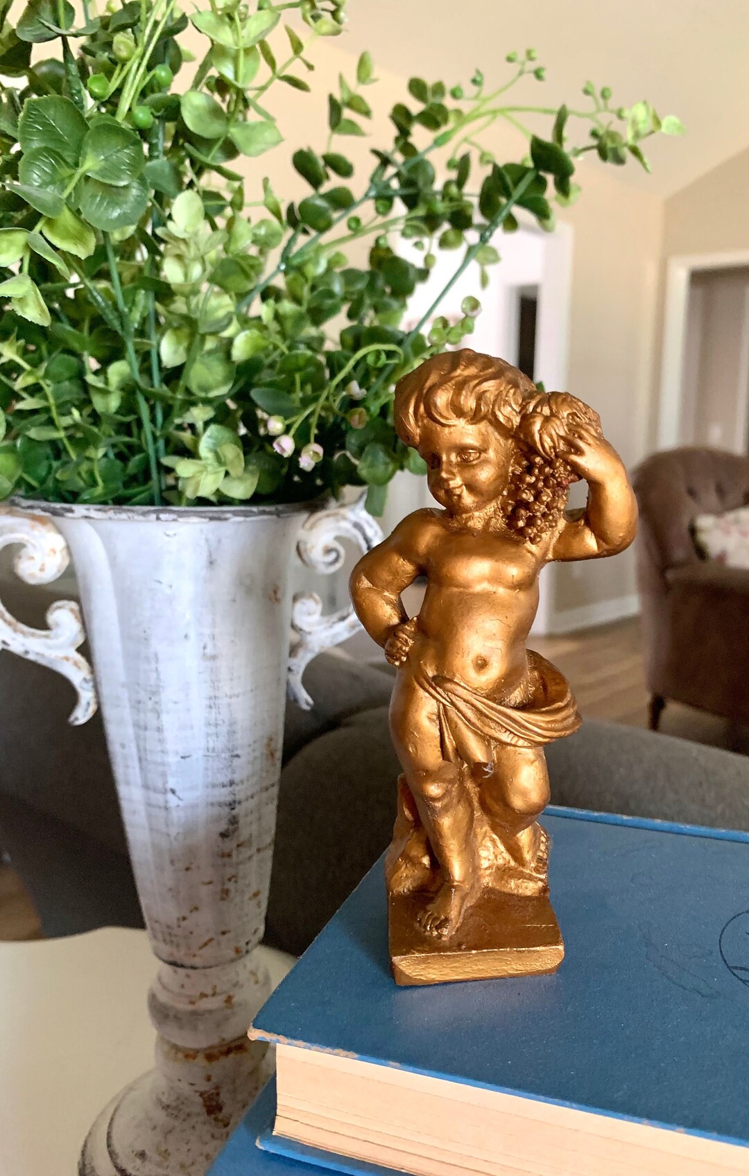 Vintage French Angel Figurine Statue Gold Statue Vintage - Etsy