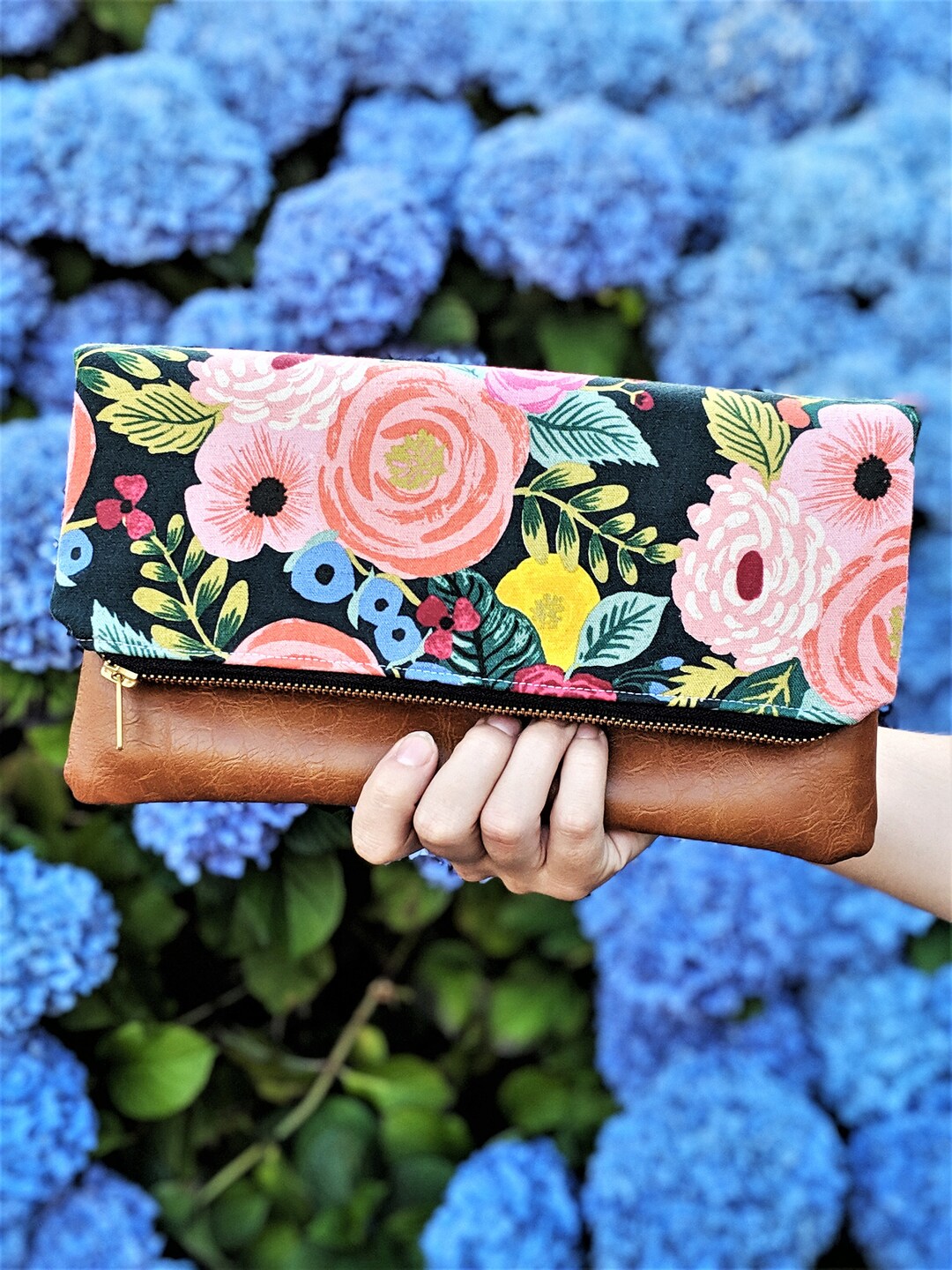 Rifle Paper Co Floral Clutch: Fold Over Clutch, Vegan Leather Bag ...