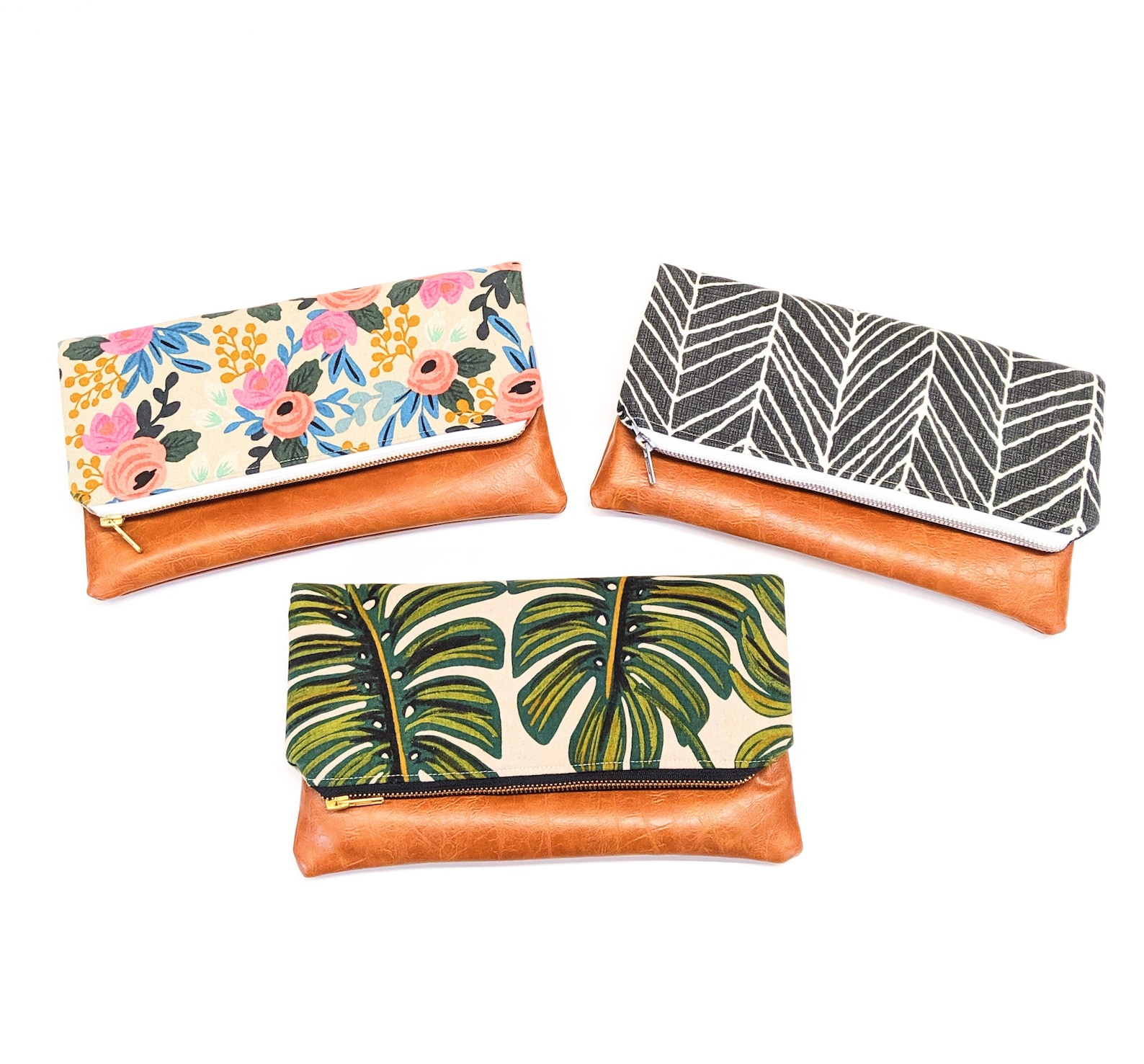 Rifle Paper Co Les Fleurs Clutch: Fold Over Clutch, Vegan Leather Bag ...