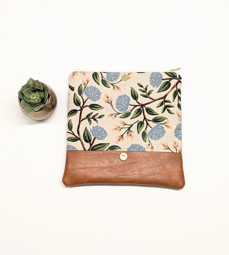 Rifle Paper Blue Peony Clutch: Fold Over Clutch Vegan Leather - Etsy