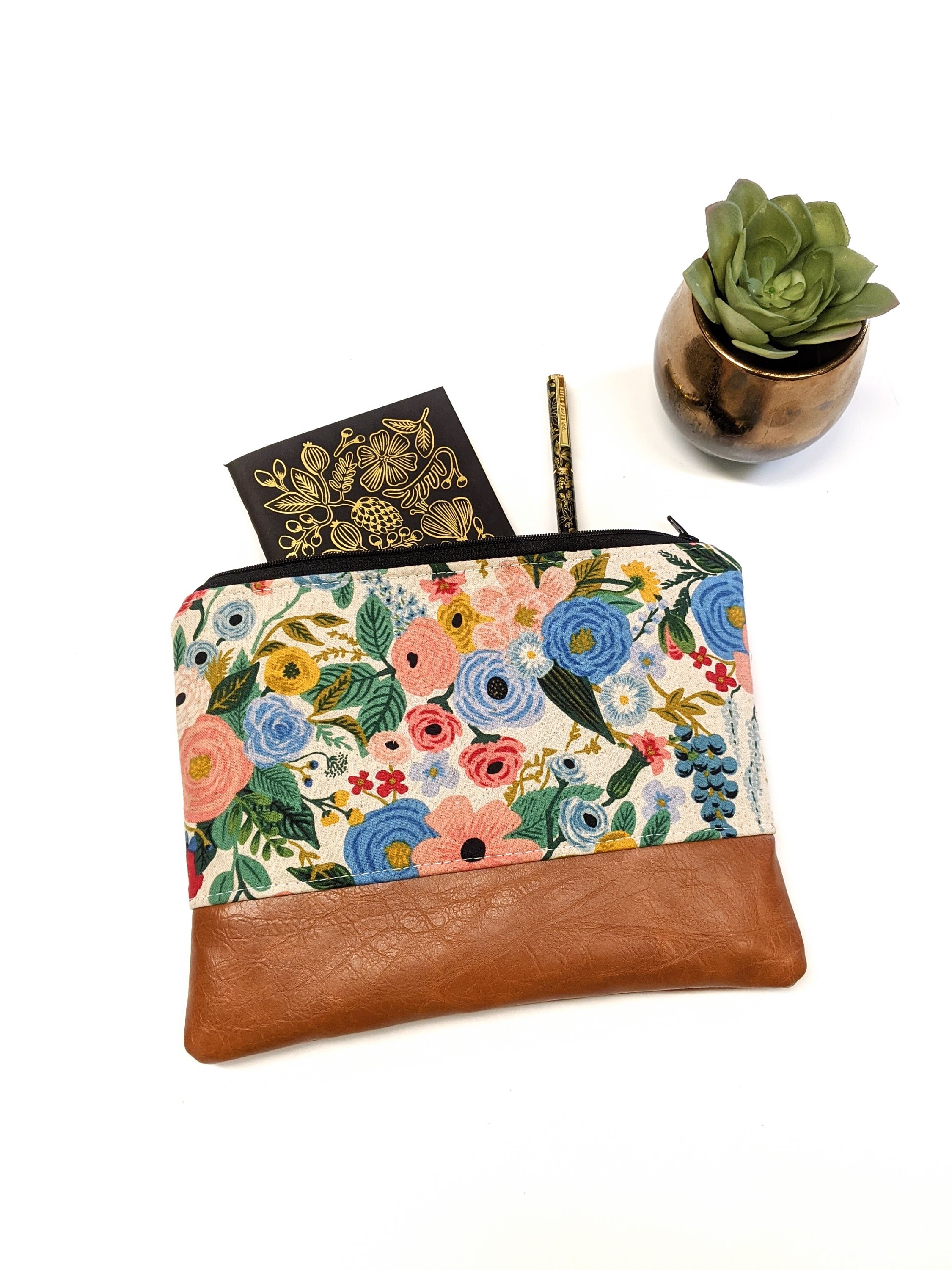 Rifle Paper Makeup Bag: Blue Wildwood Garden Party/ Travel Pouch/ Vegan ...