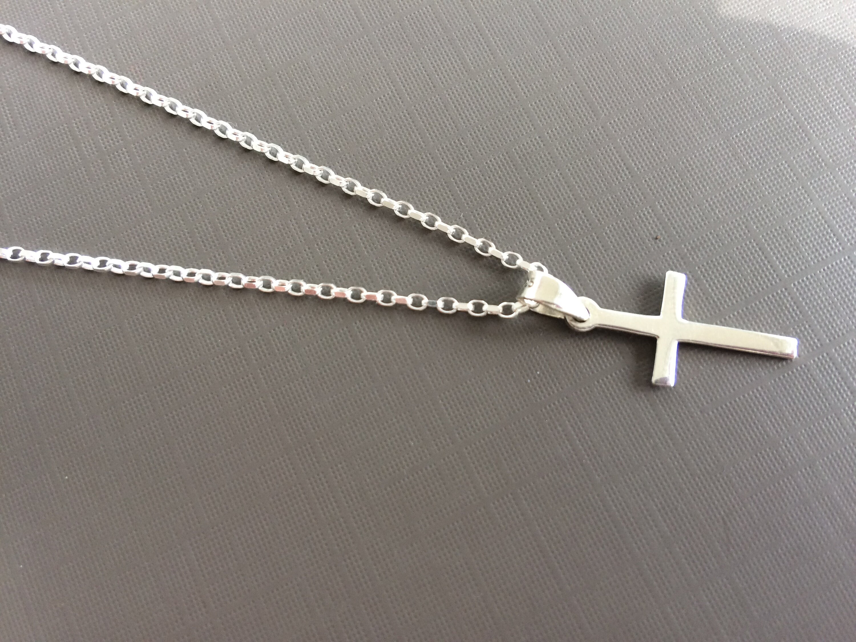 Sterling Silver Cross Necklace Simple Cross Layering | Etsy