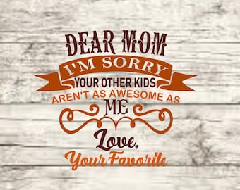 Dear Mom Svg | Etsy