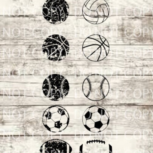Sport Balls Clipart Commercial Use Balls Scrapbooking - Etsy