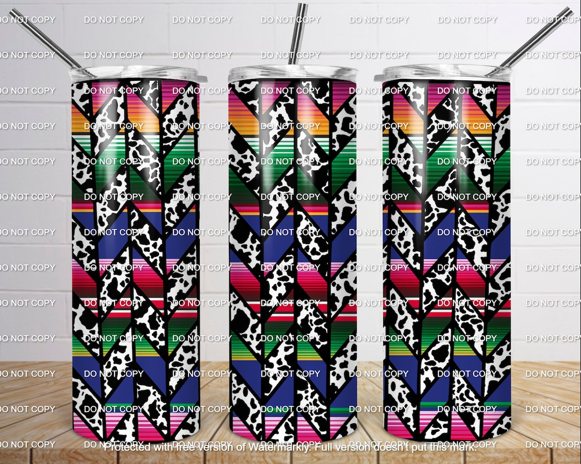 Tangram Cow Print Tumbler Wrap PNG - Etsy