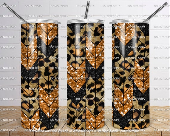 Tangram Cheetah Gold Tumbler Wrap PNG - Etsy