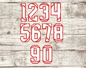 Baseball Numbers Digital Download .PNG .SVG Circuit Ready Sublimation ...
