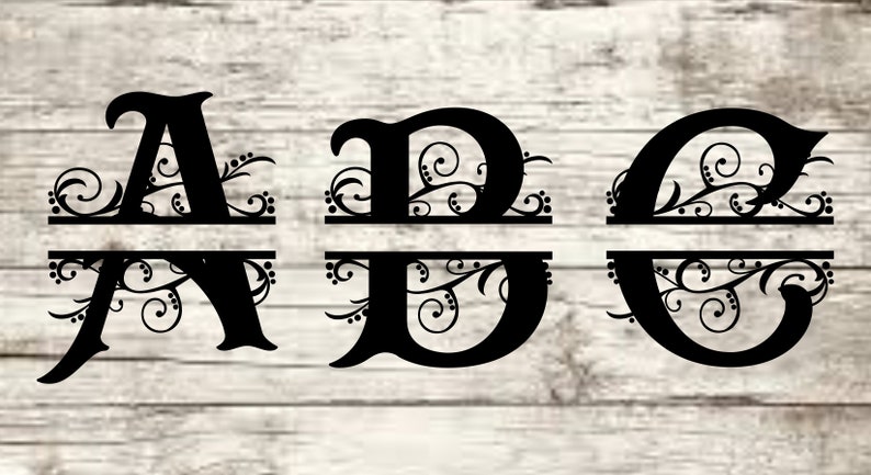 Monogram Letters Bold SVG | Etsy