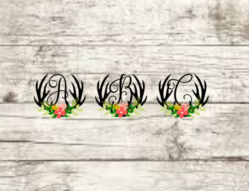 Antler Monogram SVG - Etsy