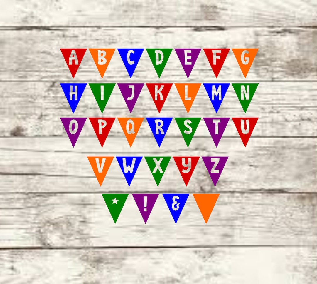 Triangle Banner Letters SVG - Etsy